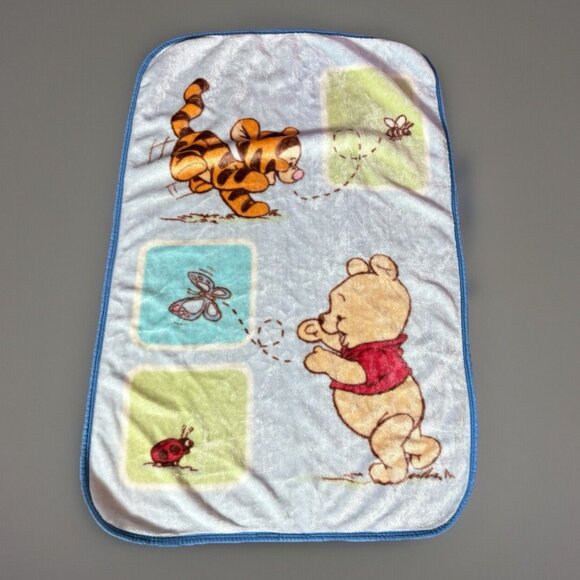Disney | Other | Vintage Pooh Tigger Plush Baby Blanket Disney ...